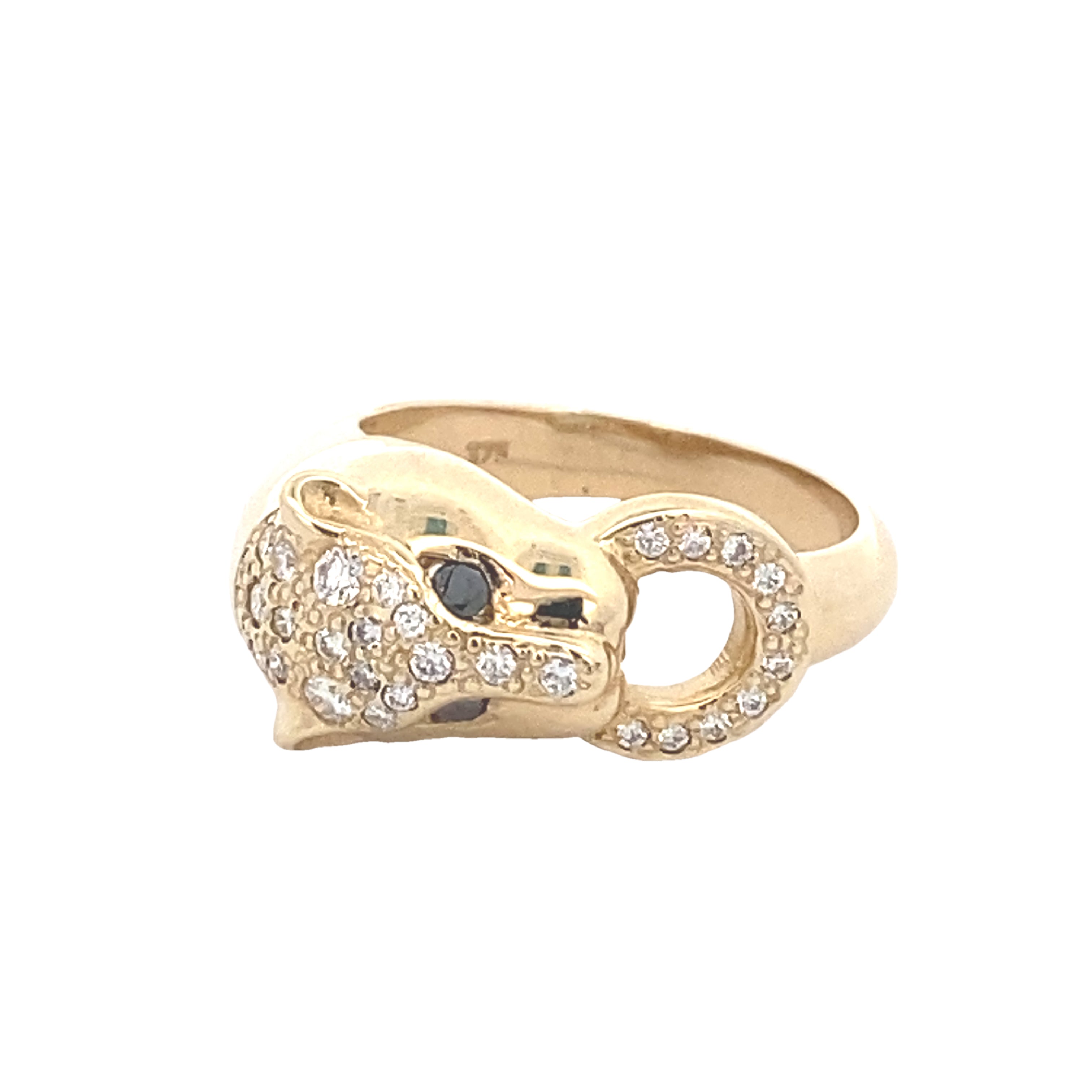 9ct Yellow Gold Diamond Leopard Ring – Spearritt's Jewellers